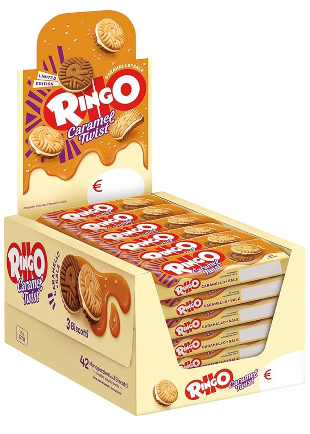 BISCOTTI RINGO CARAMEL 42X28G PAVESI - FreshTropical