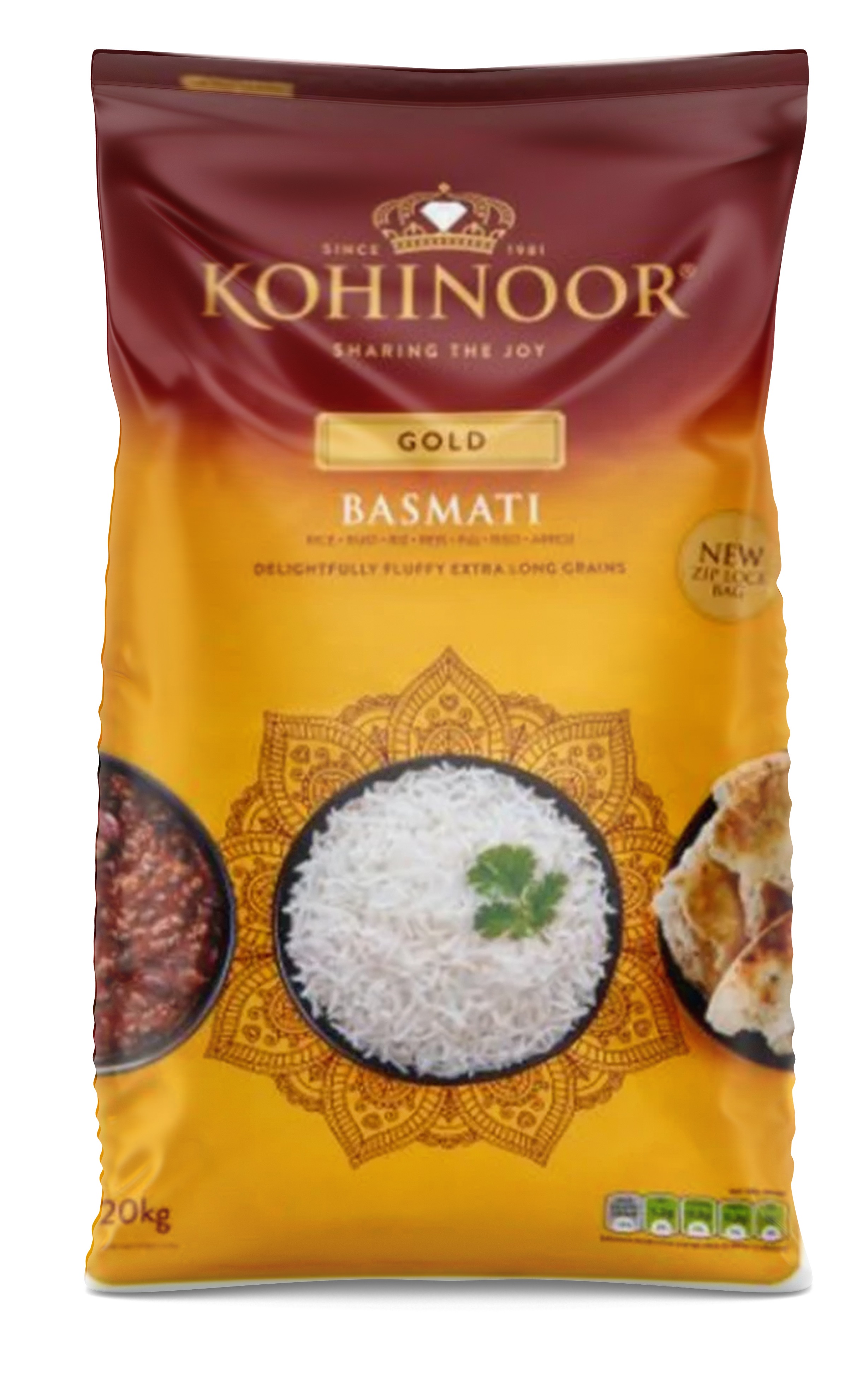 KOHINOOR GOLD BASMATI RICE 20KG - FreshTropical