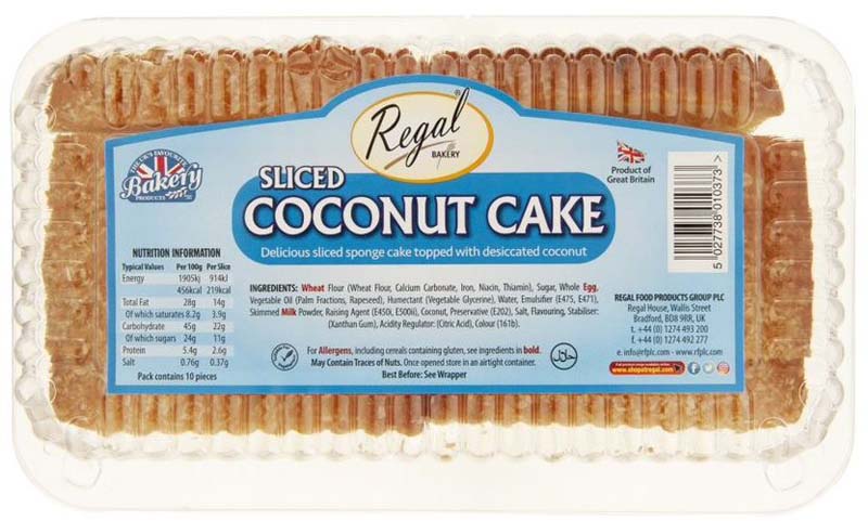 REGAL SLICED COCONUT CAKE 6X10PZ - FreshTropical