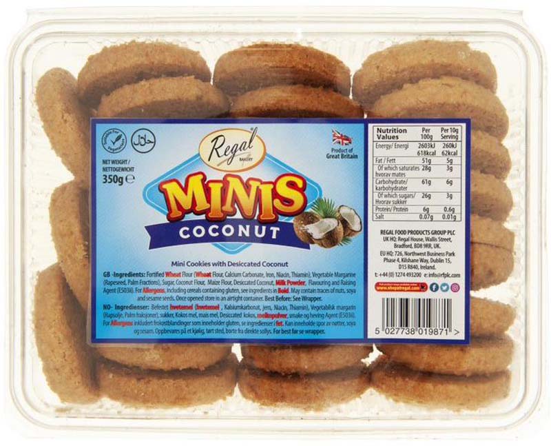 REGAL MINIS COCONUT COOKIES 6X350G - FreshTropical