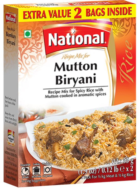 NATIONAL MUTTON BIRYANI MASALA 6X78G - FreshTropical