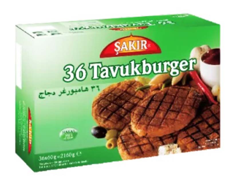 SAKIR BURGER CHICKEN 4x36x60GR - FreshTropical