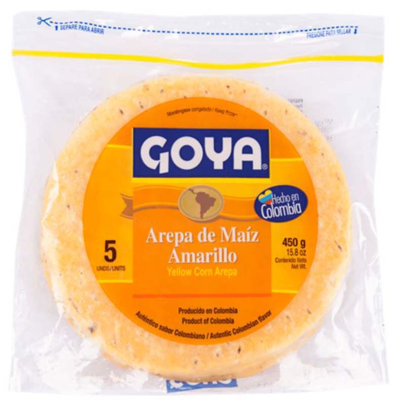 PE AREPA FROZEN CORN YELLOW 12X450G GOYA - FreshTropical