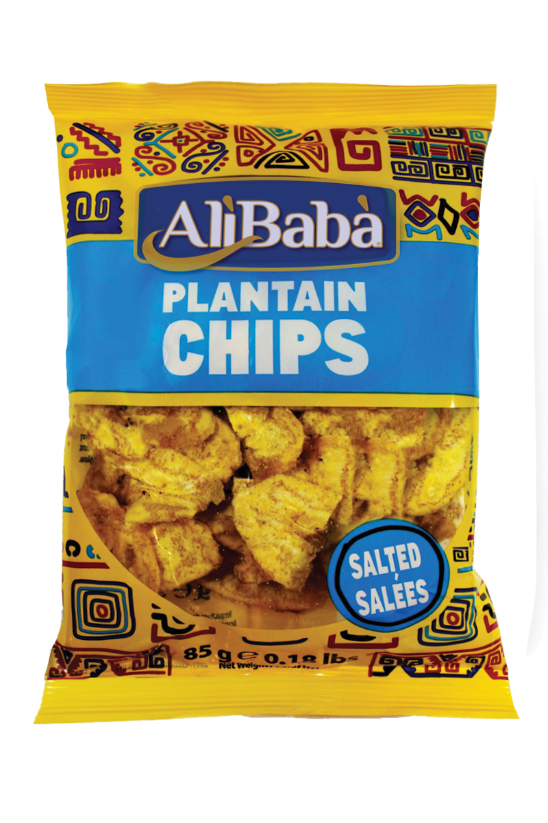 CHIPS PLANTAIN SALTED 24X85G ALIBABA - FreshTropical