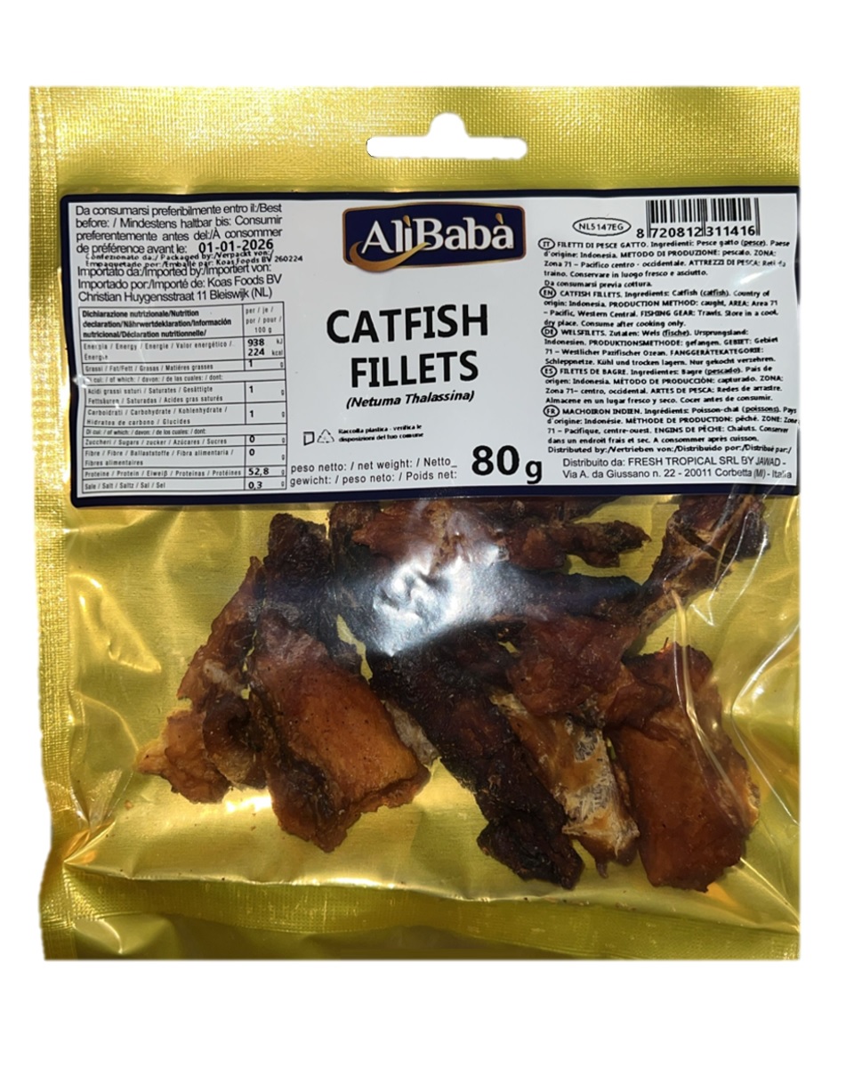 ST DRY CATFISH FILLET ALI BABA 20x80GR - FreshTropical